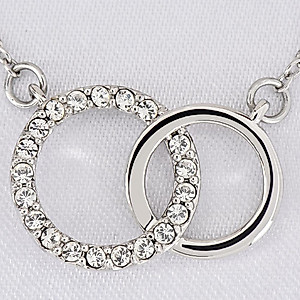 New US Citizen Gifts for Women, Interlocking Circle Necklace, Congratulations Citizenship New American Citizen, United States Citizen Gift, Immigrant - Box 01, Silver