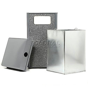 Global Industrial Stone Panel Trash Weather Urn, 13-1/2" Square X 35" H, Gray