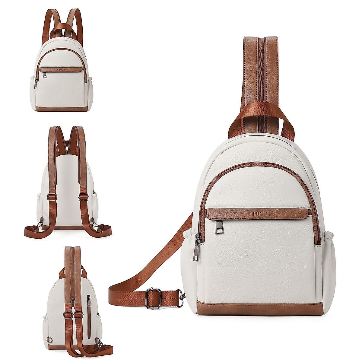 CLUCI Sling Crossbody Bag Bundles with Small Backpack