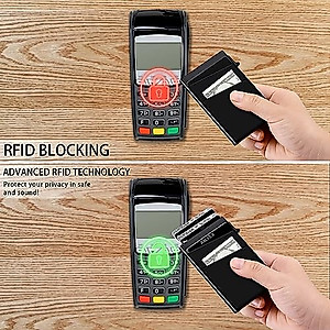 ZALVEX Pop Up Wallet, Slim Card Holder Wallet for Men, Minimalist RFID Blocking Mondern Credit Card Wallet with Money Pocket Mini Metal Case (Classic Black)