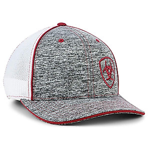 ARIAT Embroidered Shield Flexfit Cap Heather/Burgundy One Size