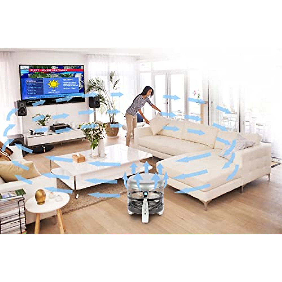 Fcp Power 360 Super Fan Cost Effective, Portable Design - Silver/Black with Remote Control