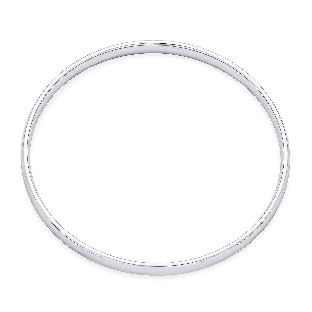 Personalized Unisex Stackable 5MM Round Domed Polished Bangle Bracelet Silver Tone Stainless Steel for Men Women Teen 8 Inch Custom Engraved