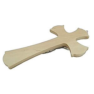 Wooden Wall Crucifix | Choose from 5 Beautiful Designs | Great Christian Gift for Weddings and Housewarmings | Home Goods | Made in Italy (8.5" Floral Cross)