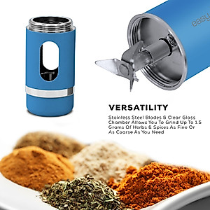 Easy Grinder Clear Glass Electric Herb Pollen Catcher Dispenser Coffee Grinders Crusher USB Rechargeable Stainless Steel Blades