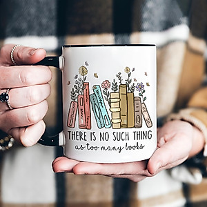 Hyturtle Book Lover Coffee Mug 11oz - There Is No Such Thing - Gifts For Book Lover On Christmas, Birthday - Librarian Mug for Women - Bookish Gifts - Bookworm Cup - Gift For Her - Gifts for Readers