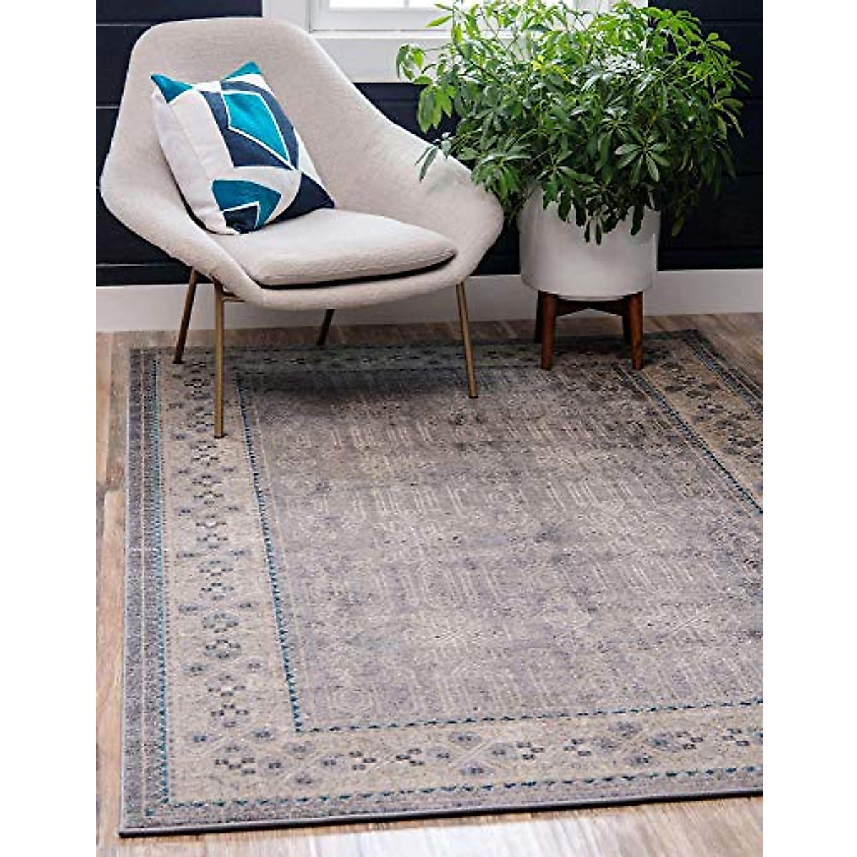 Unique Loom Salzburg Collection Classic Traditional Design Oriental Inspired Area Rug, 10 ft x 13 ft, Gray/Beige
