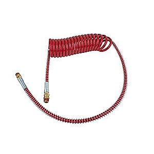 Mytee Products Air Brake Coiled/Hose Assembly - 15Ft w/ 40" Pigtails Trailer End & 12" Tractor End - Air Lines for Semi Truck - Trailer Air Brake Hose Kit