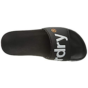 Superdry Men's Walking Slipper, Optic Black/Optic White/Hazard Orange, Small