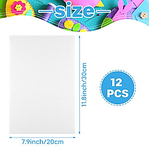 Morcheiong 12 Pcs Self Adhesive Felt Sheet Soft Felt Sheets with Adhesive Backing for Art Project and Sewing DIY Craft(11.8"x7.9"/30x20cm)- White