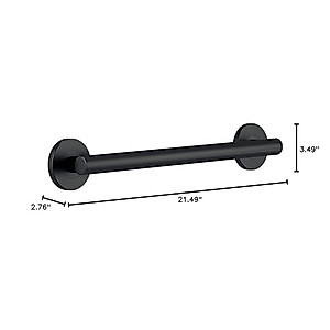 Delta Faucet 41818-BL Contemporary Concealed Screw ADA-Compliant Decorative Grab Bar, 18", Matte Black, 18 In