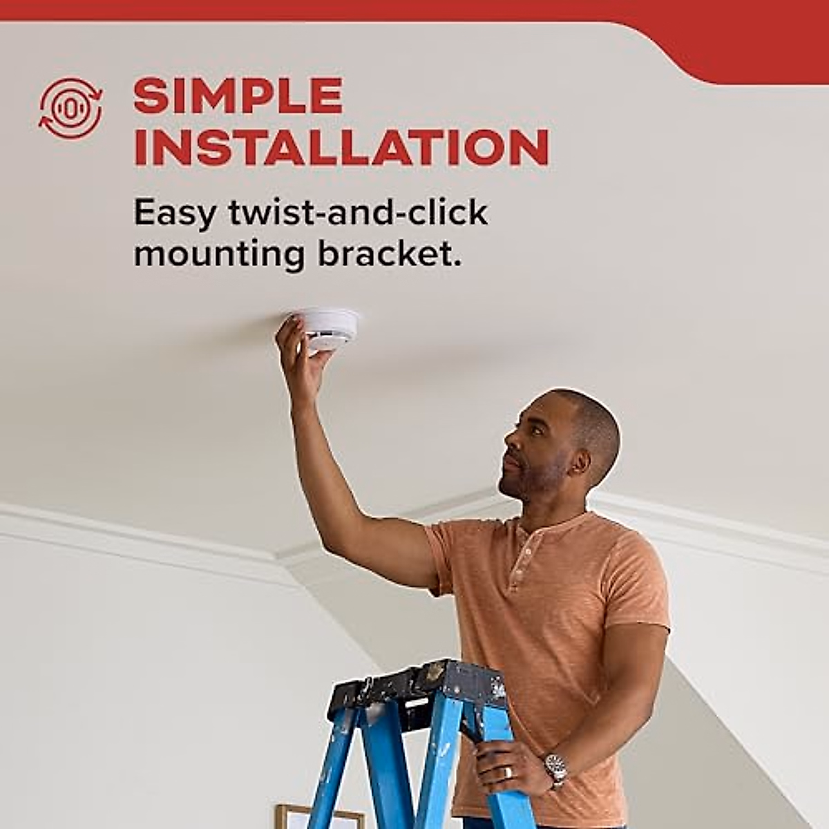 Kidde Smoke Detector, 10-Year Battery Powered, Voice Alerts, LED Warning Light Indicators