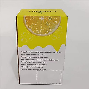 Lechin Hand Juicer - Citrus Juicer with Lemon Shape - Hand Lemon Juicer with Two Press Options for Different Fruits (Yellow)