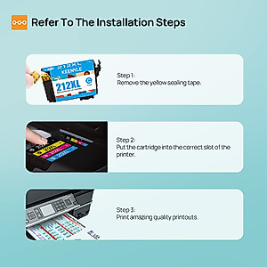 KEENKLE 212XL Ink Cartridges for Epson Printer Remanufactured 212 212XL Ink Replacement for Epson 212XL T212XL 212 XL T212 to use with XP-4100 XP-4105 WF-2830 WF-2850 Printer 4 Pack