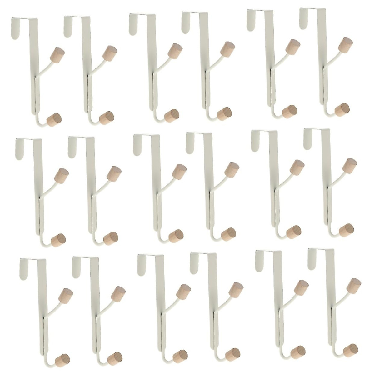 Zerodeko 18 Pcs Coat Hook Behind Door Behind Door Hooks Over Door Towel Hanger Hooks for Hanging Coats Over The Door Coat Hook Storage Hangers Storage Hook White Hook Rack Wood Hook up