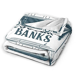 Mapsorting Blankets Pogue Life Outer Banks North Carolina Super Soft Comfy Lightweight Bedding for Couch Dorm Travel