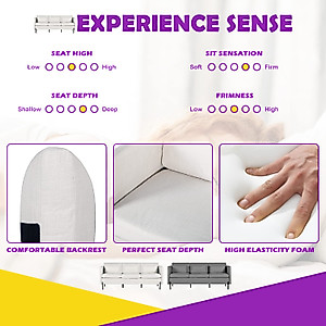 TYBOATLE Upholstered Modern Loveseat Sofa Couch with 2 Rectangular Pillows and Metal Legs, 55" W Fabric Comfy Couches for Living Room, Bedroom, Small Space, Apartment, Office (Cream Beige)