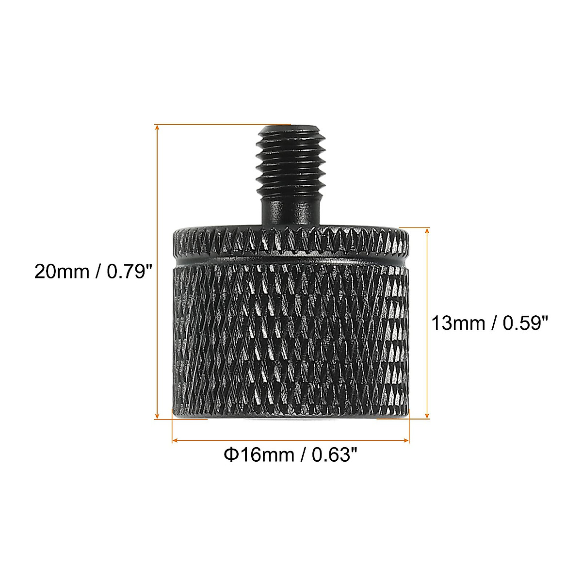 MECCANIXITY Mic Stand Adapter 1/4 Female x M5 Male Camera Screw Thread Adapter for Microphone Tripod Stand Black 2 Pack