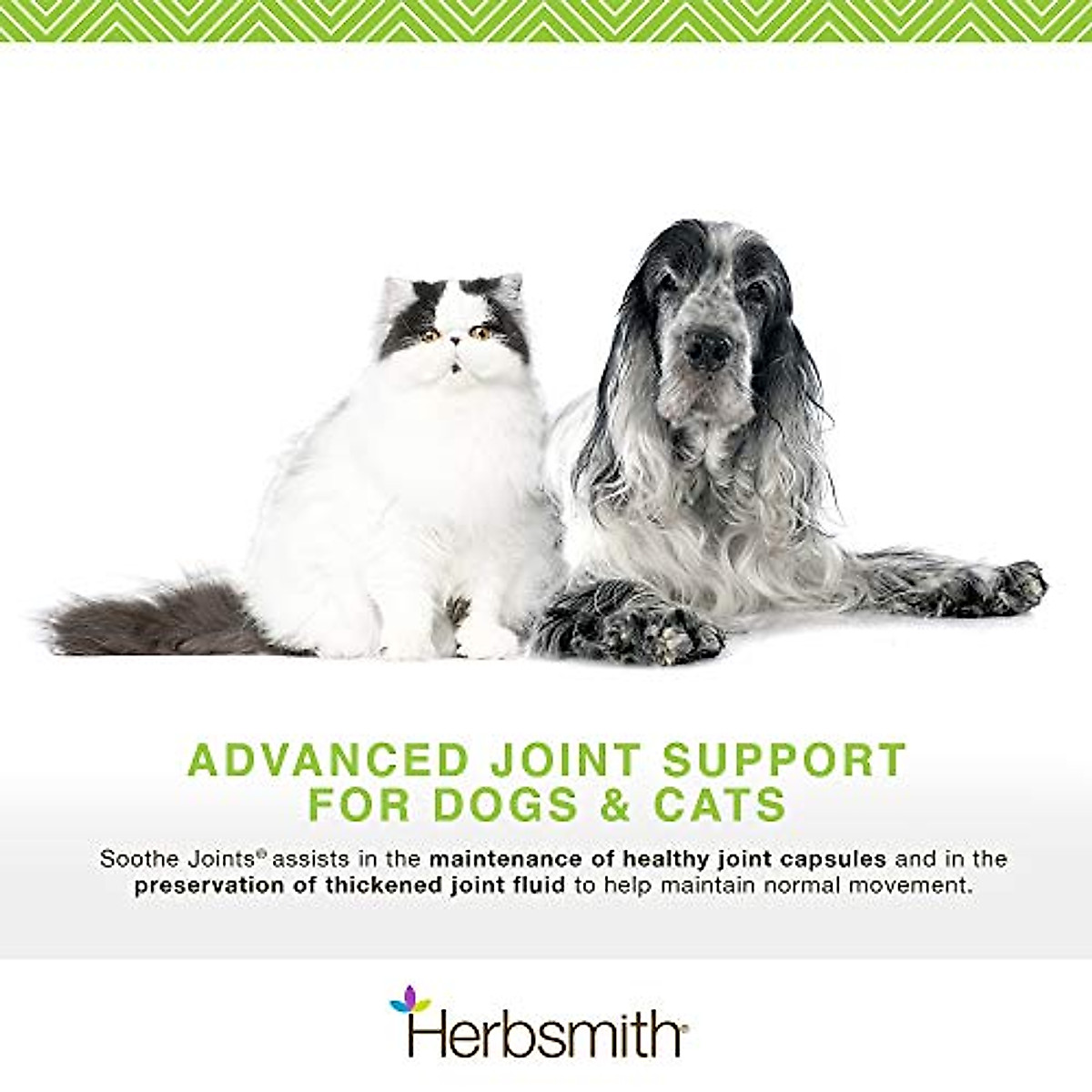 Herbsmith Soothe Joints – Cat + Dog Arthritis Pain Relief for Senior Pet Aches + pains – Joint Health for Senior Dogs + Cats – 150g Powder