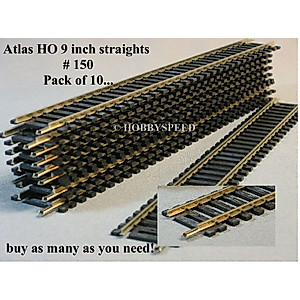 Lionell Atlas Code 100 9 inches Straight Track (10 Pack) HO Scale