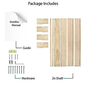 brightmaison Polynez 30" Floating Shelves for Wall & Nursery Book Shelves, Kids Bookshelf for Wall Multiuse Wall Shelf Set of 2 Unfinished Floating ShelfUnfinished