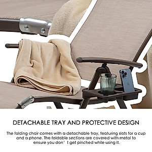 Kozyard 1 Pack Cozy Aluminum Reclining Lounge Chair - Perfect for Beach, Yard, Pool, Deck, and Patio - Outdoor Chaise Lounge with Drink Holder, Weather Free, Adjustable - Assemble-Free (Beige)