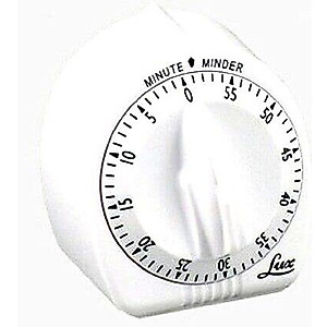 Lux Minute Minder Timer Mechanical White with Black Markings 60 Min
