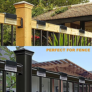 DenicMic Solar Deck Lights, Led Solar Step Lights Outdoor for Stair, Fence, Patio, Garden Pathway, Step, Super Bright 10 lumens, 2 Lighting Modes, Acrylic Bubbles Warm White/Color Changing 6 Pack