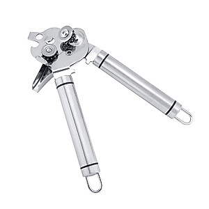 MOUMOUTEN Can Opener, Manual Handheld Can Opener Smooth Edge Stainless Steel Can Openers Kitchen Gadget with Multifunctional Bottles Opener