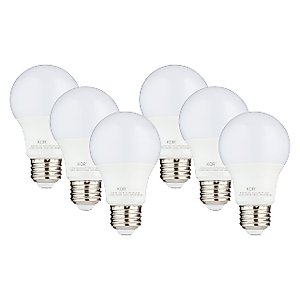 (6 PACK) KOR 9W LED A19 Light Bulb – (60W Equivalent), UL Listed, 5000K (Bright White – Daylight), 750 Lumens, Non-Dimmable, LED 9-Watt Standard Replacement Bulbs With E26 Base, 15000 Hours, Long Life