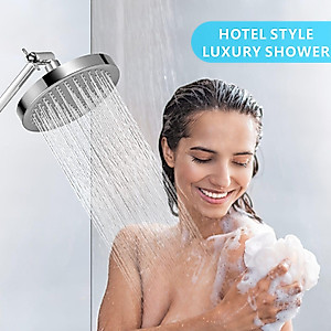 Nuodan High Pressure Rain Shower Head with 11'' Extension Arm - High Flow Rainfall Showerhead - Luxury Modern Look - Pressure Boosting (Chrome)