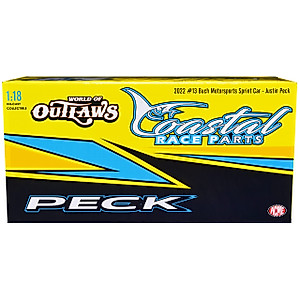 Winged Sprint Car #13 Justin Peck Coastal Race Parts Buch Motorsports World of Outlaws (2022) 1/18 Diecast Model Car by Acme A1822007