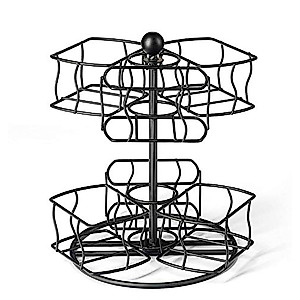 NHZ Tea Bag Storage and Organizer, Tea Bag Holder Black Powder Coated Stainless Steel for Tea and Coffee Box. Organize 60 Tea Bags- Tea Holder for Tea Bags 6 Compartments with 10 Bags in Each.