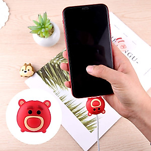 TUPARKA 18 Pcs Cable Protector for iPhone Charging Cable, Plastic Cute Fruit Drink Bottle Animal Charging Cable Saver, USB Cable Saver Phone Accessory Protect Charger Cable