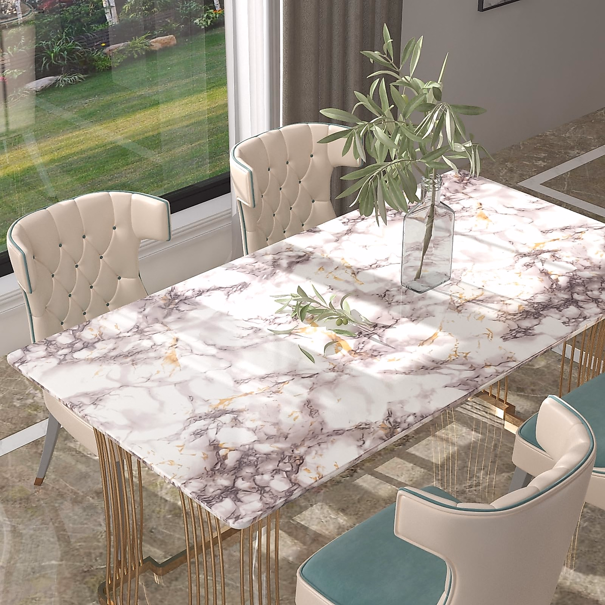 VIOPVERY White Marble Wallpaper Peel and Stick 15.7"x393" White Wall Paper Pull and Stick Contact Paper for Countertops Waterproof Self-Adhesive Marble Contact Paper for Kitchen Desk Cabinet Decor