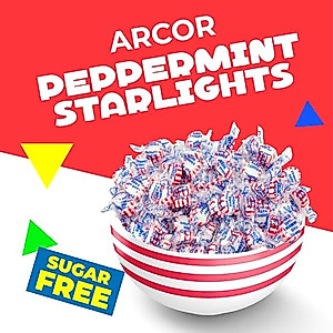 LaetaFood Sugar Free Peppermint Pinwheel Starlight Hard Candy (1 Pound Bag)