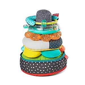 Infantino Sensory Engaging Textures & Sounds Activity Stacker for Babies & Toddlers, 6 Pieces