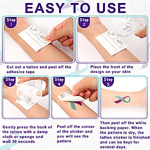 25 Sheets 200 Pcs Suicide Prevention Awareness Temporary Tattoos Stickers Assault Suicide Awareness Tattoos Stickers for Women Men Teen Mental Health Care Charity Activities Supplies