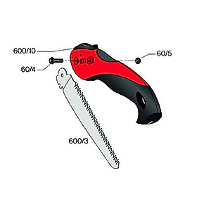 Felco Folding Saw (F 600) - Classic Tree Pruning Saw with Pull-Stroke Action, Red