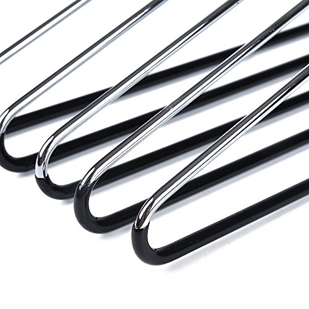 30 Quality Heavy Duty Metal Coat Hangers with Black Rubber Coating for Non Slip Pants (30)