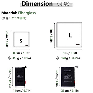 JEELAD Fireproof Mat Fire Pit Ember Mat Fire Blanket Under Grill for Outdoor Grill Firepit Grass Patio Lawn Campsite BBQ Floor (S - 19.7" x 19.7", Beige)