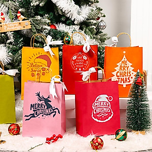 Moretoes 36pcs Paper Gift Bags with Handles Bulk, 7.5"x 4.7"x 10.2" Party Favor Bags, Medium Goodie Bags for Kids Birthday, Baby Shower, Crafts, Christmas Party Supplies (12 Colors)