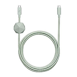 Native Union Type-C Desk Cable – USB-C to USB-C 8ft Ultra-Strong Non-Slip Charging Cable with Anchor Weight Compatible with iPhone 16, 15, MacBook Pro 13" M1/ M2, Air 13"/15", Surface Go 3 (Sage)
