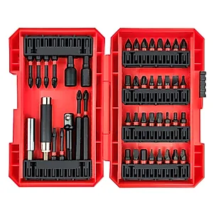 YIYITOOLS Screwdriver Bit Set 45 Piece, Impact Driver Bit Set for Drills and Drivers, Assorted Steel Drill Bits in Storage Case for Wood Metal Cement Drilling and Screwdriving,YY2020051