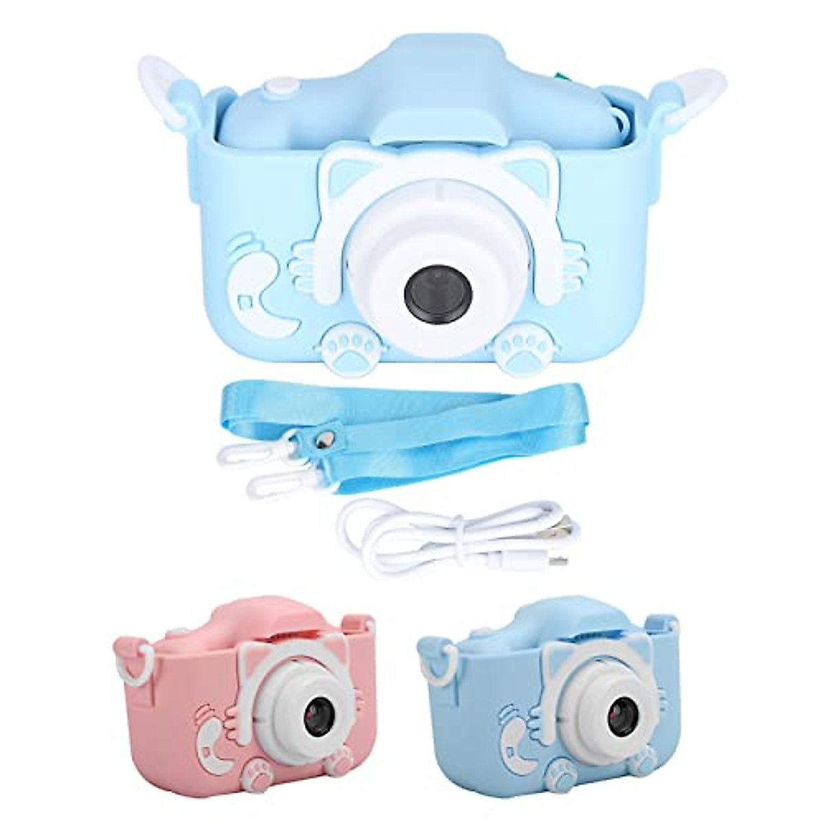PUSOKEI Kids Camera for Girl, 12MP Digital Video Camera with 2.0in IPS Screen, Kids Digital Camera with Double Camera, Kids Camera for Girls(Green)