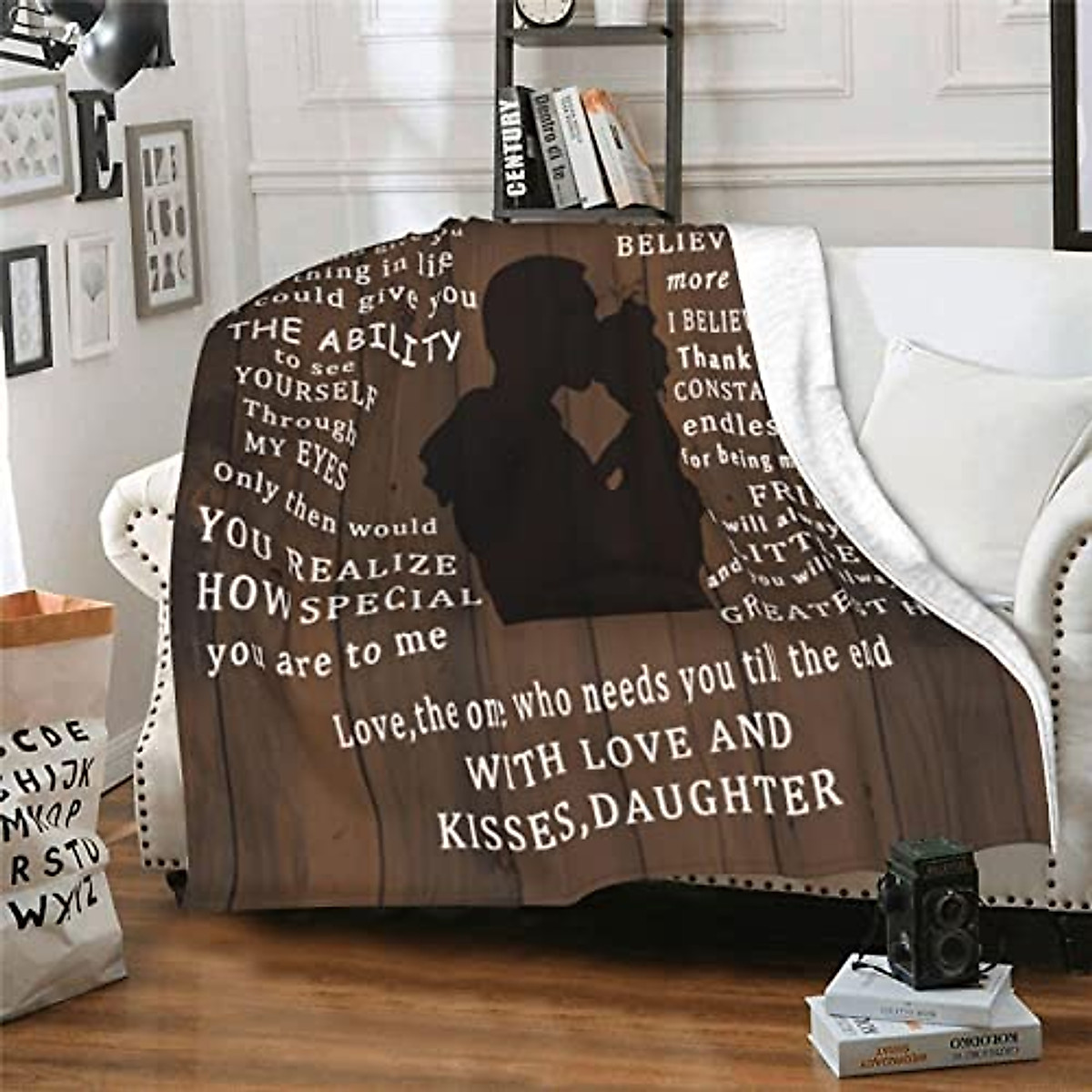BMDLSPV Gifts for Dad from Daughter to My Dad Blanket Best Gift for Fathers Day Birthday Christmas Valentines Day Bday Present Idea for Father Husband Men Him Healing Thoughts Throw Blanket 60''x50''