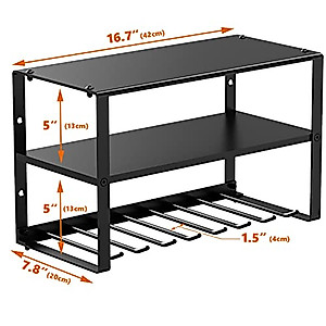 OUUO 3 Tiers Tool Garage Organization Drill Holder Heavy Duty Carbon Steel Power Tool Organizer - USA Designed Garage Storage Shelves - Garage Wall Mount Shelf - Power Tool Storage Rack