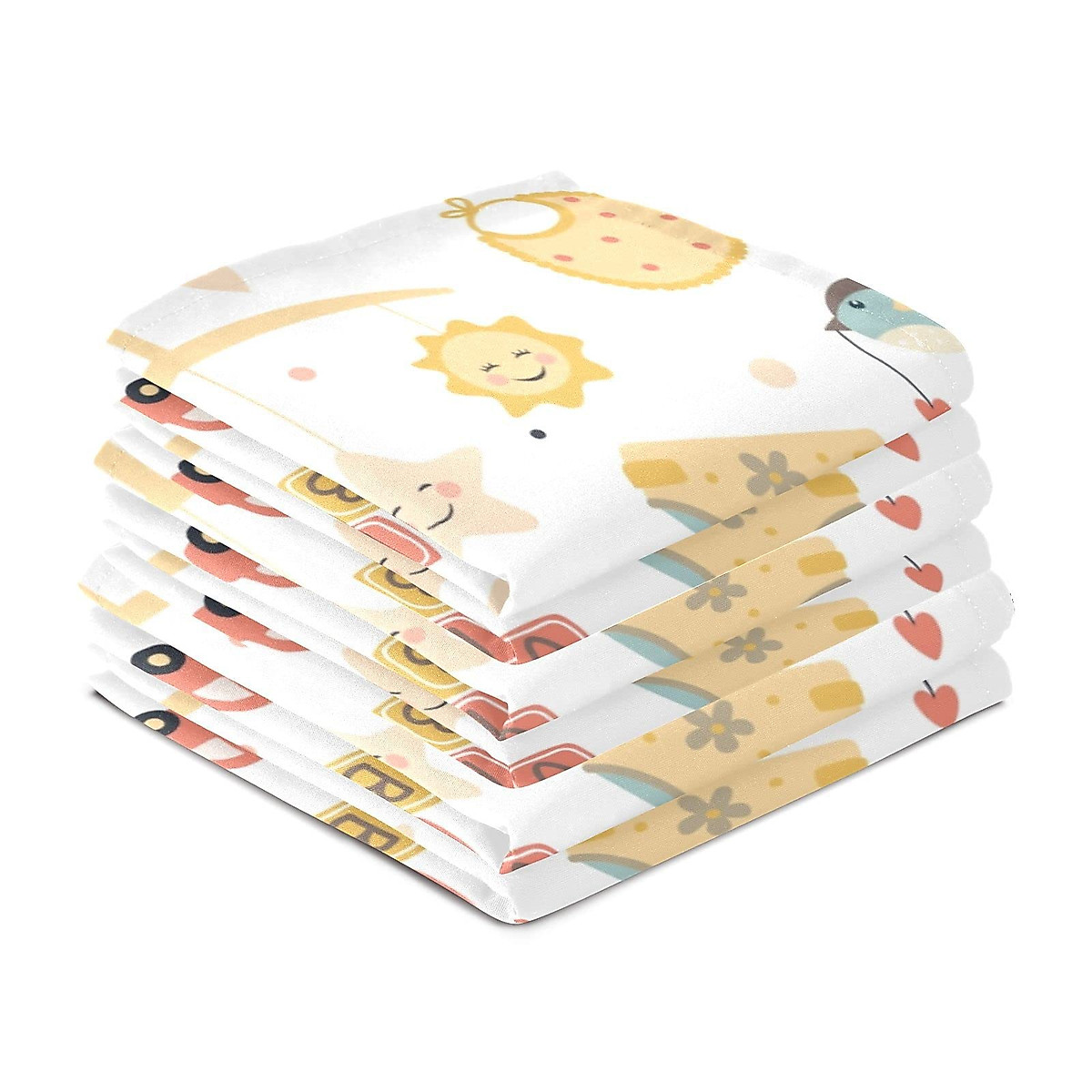 SLHKPNS Baby Shower Set Cute Cartoon Kitchen Dish Towel Set of 1, Lovely Animals 18x28in Absorbent Dishcloth Reusable Cleaning Cloths for Household Use