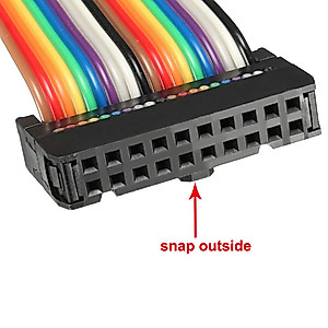uxcell IDC Rainbow Wire Flat Ribbon Cable 20 Pins 118cm Length 2.54mm Pitch Type-C