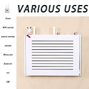 NOYHHAV WiFi Wall Router Storage Box Decorative WiFi Hider Wall Mounted Headboard Shelf Floating Shelves White Shelf